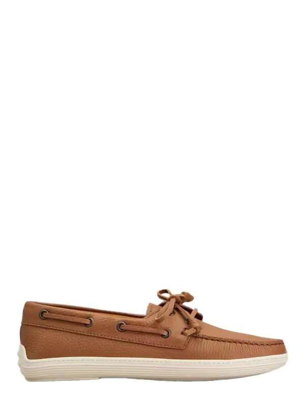 TOD'S Leather Boat Shoes - Brown