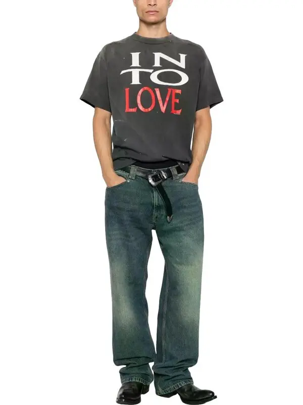 SAINT MXXXXXX Graphic Print T-shirt - Grey