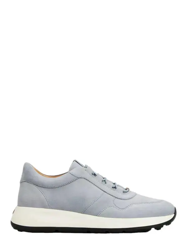TOD'S Suede Sneakers With Red Dot Detail - Blue