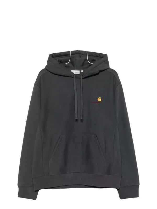 Carhartt Work In Progress American Script Logo-embroidered Hoodie - Grey