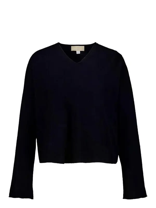 120% Lino V-neck Sweater - Blue