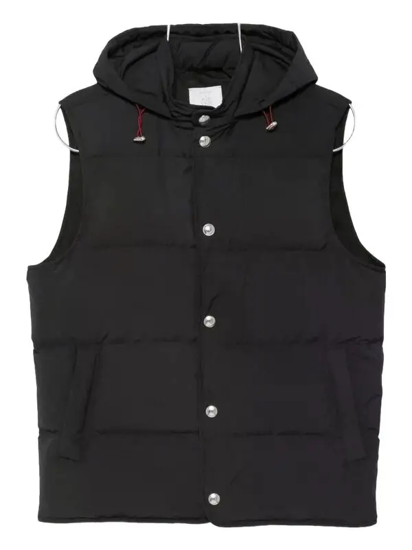 Eleventy Hooded Quilted Gilet - Black