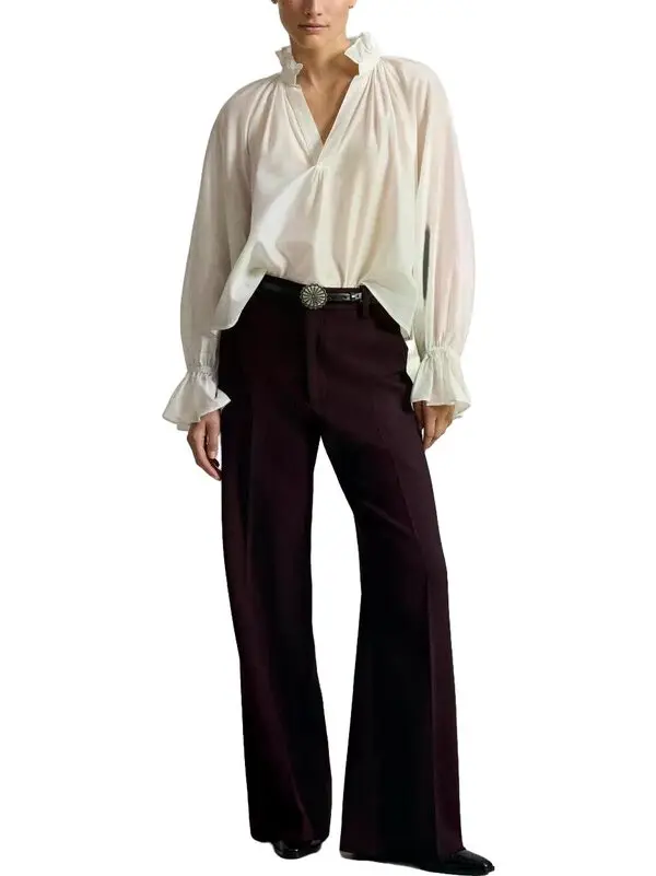 Polo Ralph Lauren Beaton Wool Crepe Flared Trousers - Red