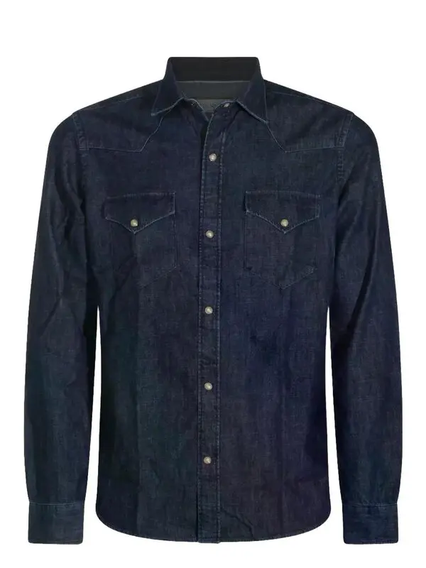 Canali Western-style Denim Shirt - Blue