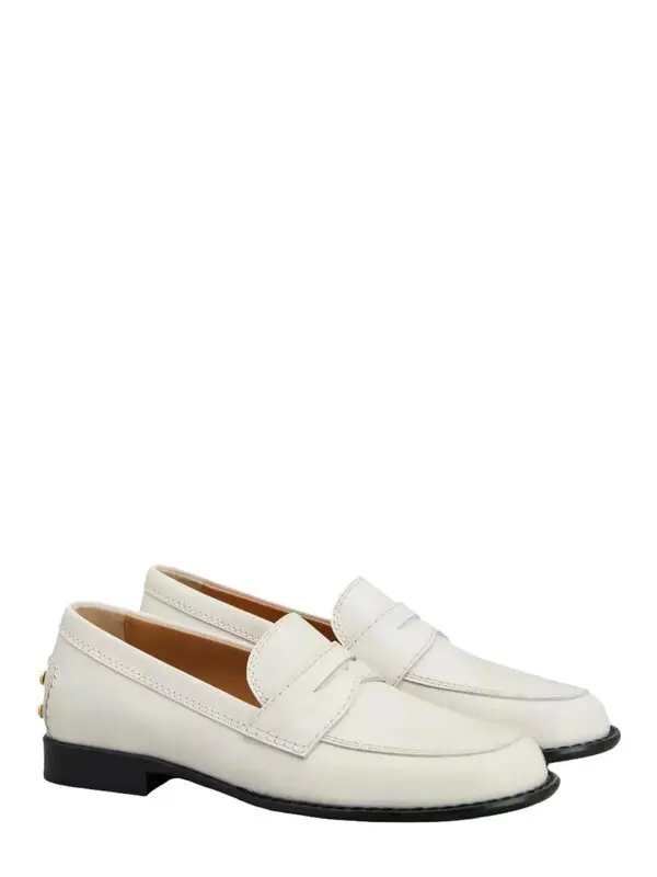 TOD'S Gommini Studded Leather Loafers - White