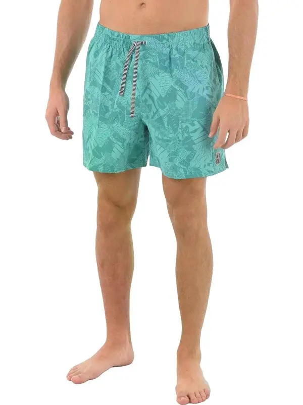 Nike Logo Print Swim Shorts - Green