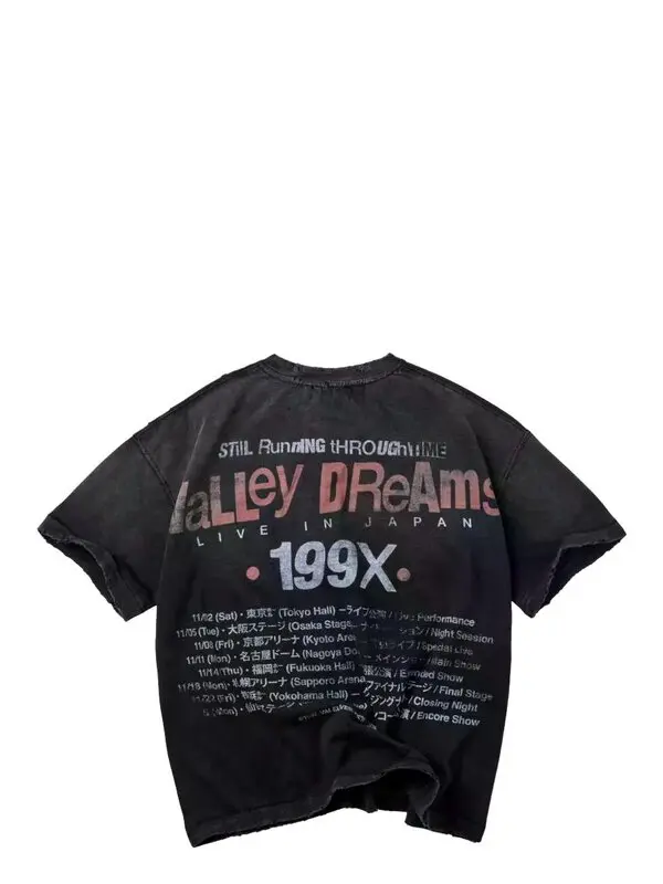 VALE FOREVER Graphic-print Distressed T-shirt - Black