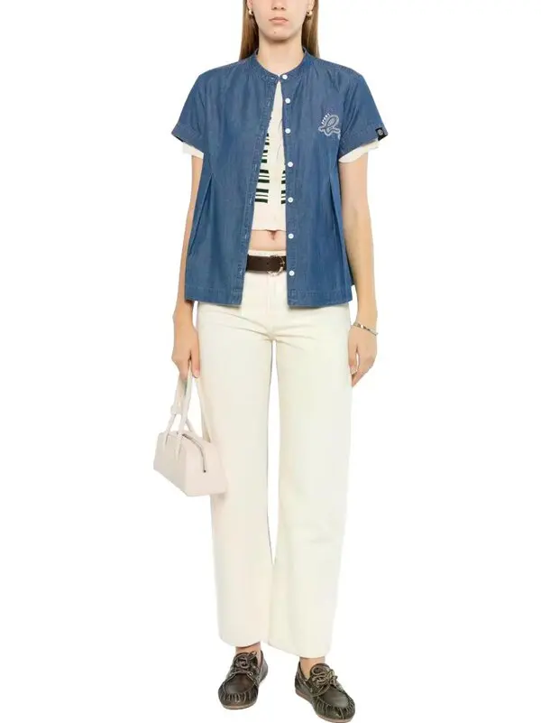 AGNES B. Logo-embroidered Shirt - Blue