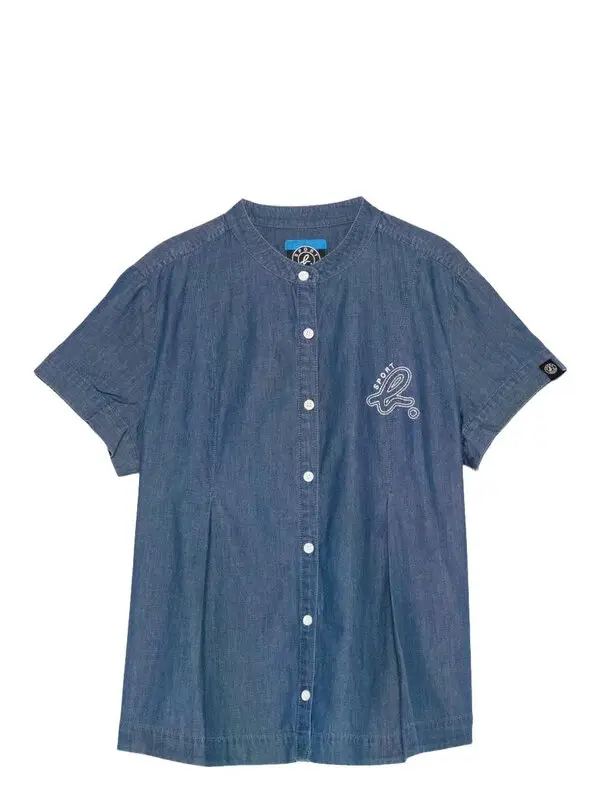 AGNES B. Logo-embroidered Shirt - Blue