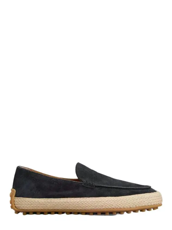 TOD'S Suede Loafers With Embossed Outsole - Blue