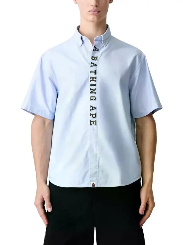 A BATHING APE Logo-print Short-sleeve Shirt - Blue