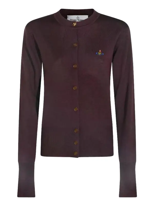 VIVIENNE WESTWOOD Orb-embroidered Cardigan - Brown