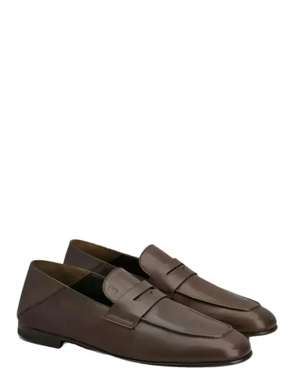 TOD'S Deconstructed Calfskin Leather Loafers - Brown