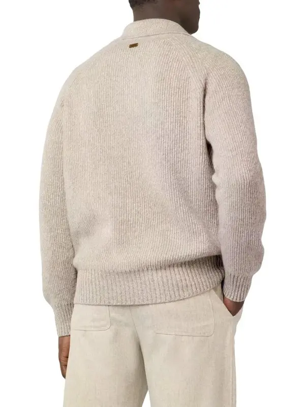 TOD'S Polo Buttonless Ribbed Mouline - Neutrals