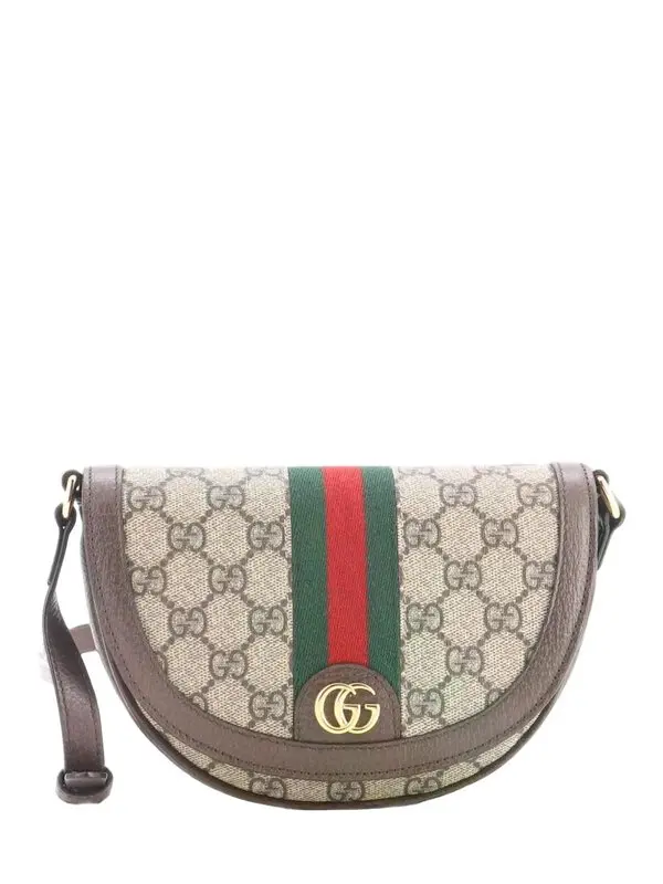 Gucci Ophidia Gg Coated Canvas Mini Crossbody Bag - Brown