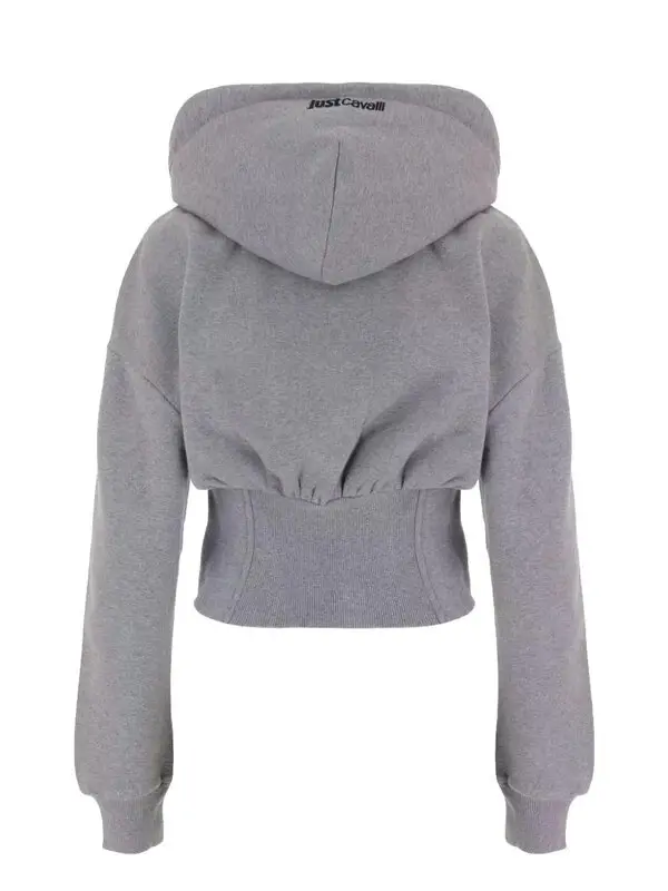Just Cavalli Corset-style Drawstring Hoodie - Grey