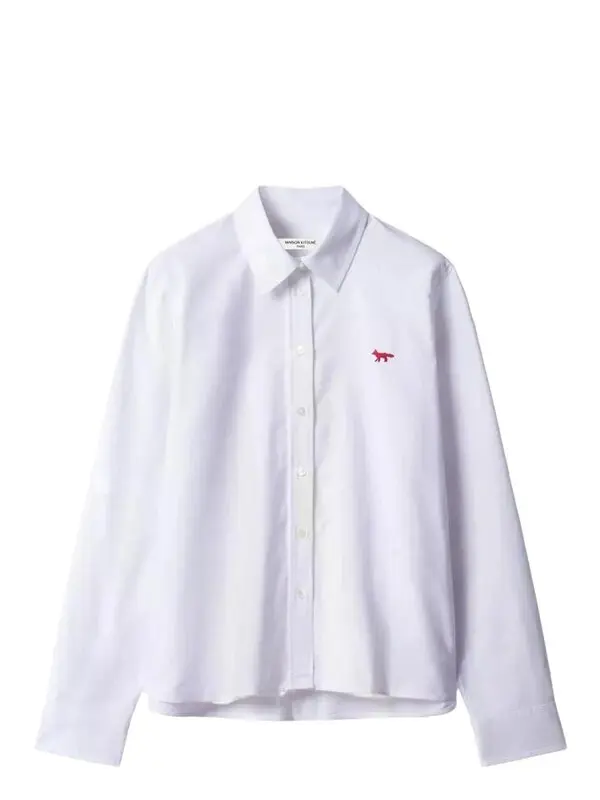Maison Kitsuné Logo Patch Cotton Shirt - White