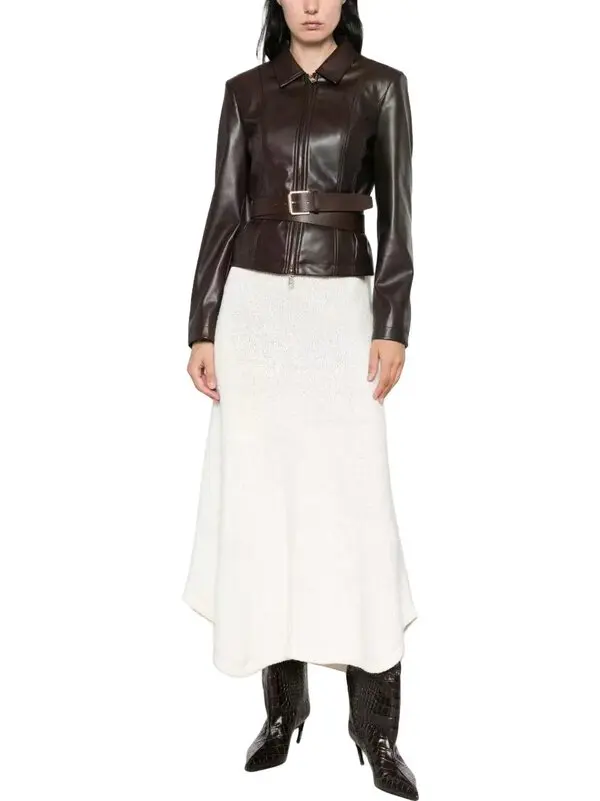 Liu Jo Belted Zip-up Jacket - Brown