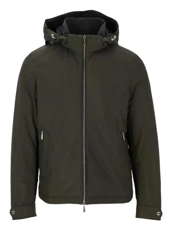 MOORER Albini-stp Hooded Jacket - Green