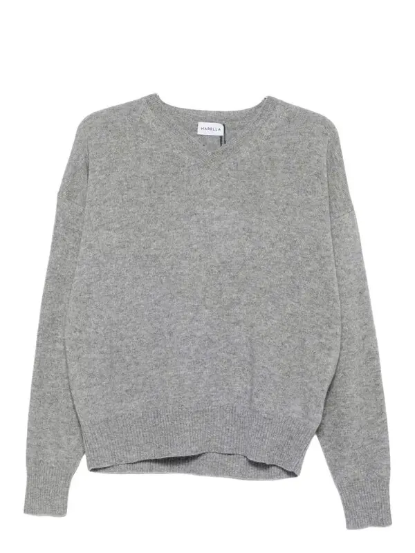 Marella V-neck Cashmere Sweater - Grey