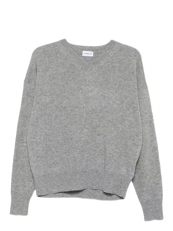Marella V-neck Cashmere Sweater - Grey