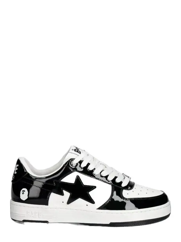 A BATHING APE Sta Patent Leather Sneakers - Black