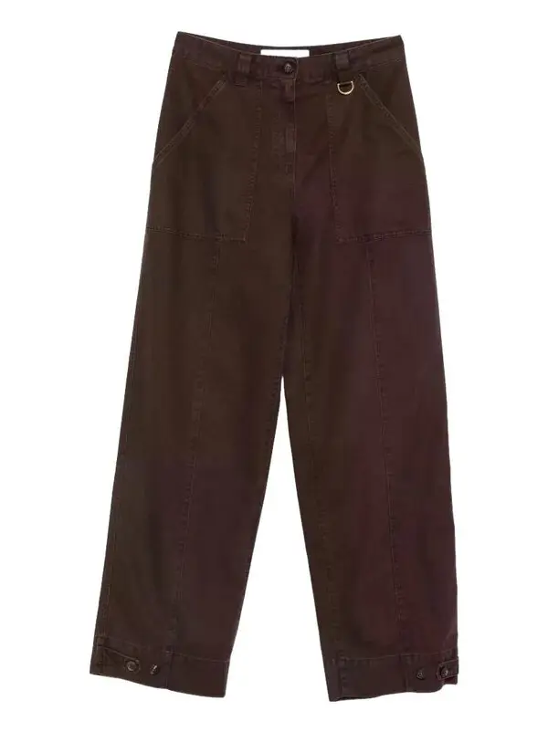 GOLDEN GOOSE Button-cuff Wide-leg Trousers - Brown