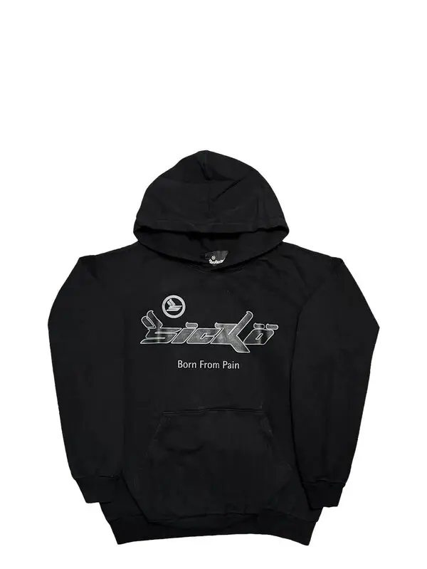 SICKO Born From Pain Logo-print Hoodie - Black