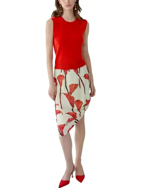 Carolina Herrera Ribbed-trim Knit Tank Top - Red
