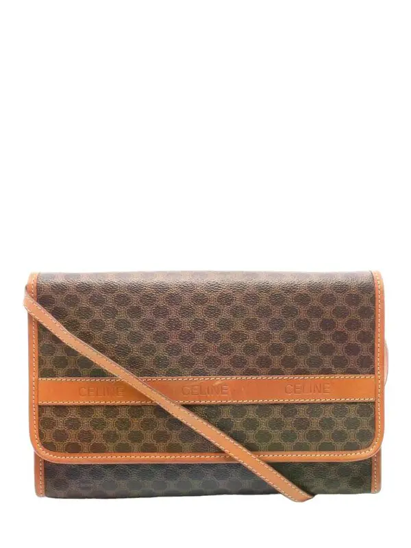 Celine 2000s Macadam Shoulder Bag - Brown
