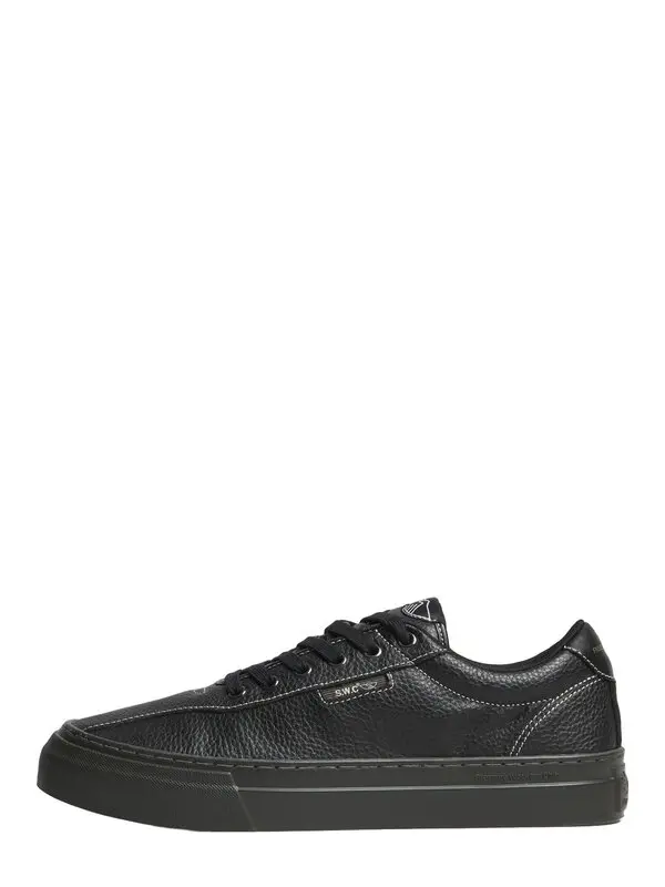 S.W.C STEPNEY WORKERS CLUB Dellow 02 Tumbled Leather Sneaker - Black