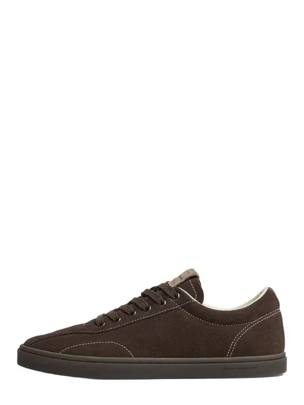 S.W.C STEPNEY WORKERS CLUB Surma Suede "mono-low" Cupsole Sneakers - Dark Brown