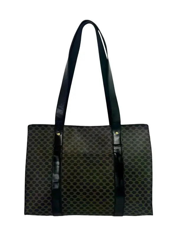 Celine 1999 Macadam Coated Canvas Tote Bag - Brown