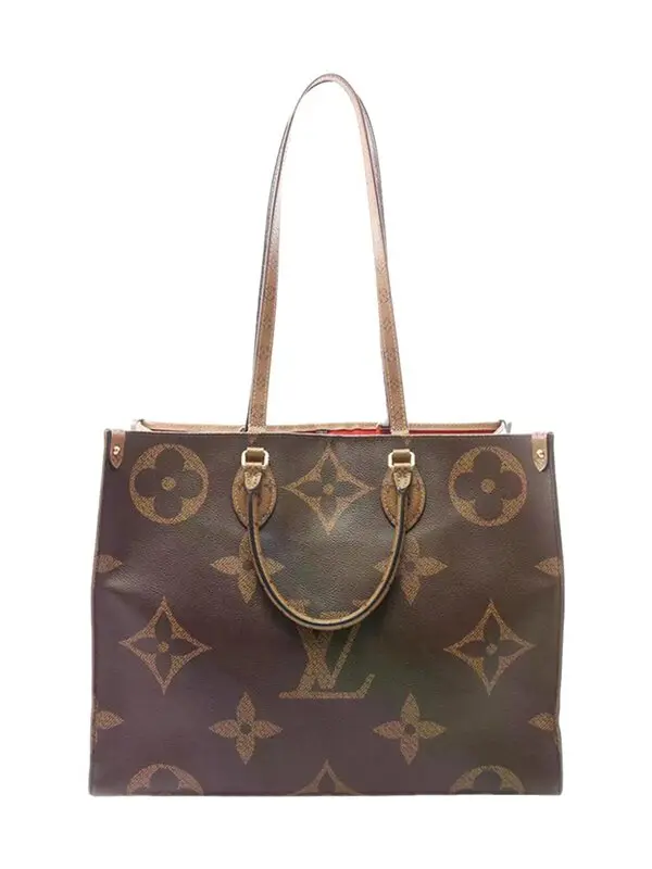 LOUIS VUITTON Monogram Reverse Giant Onthego Gm Satchel - Brown