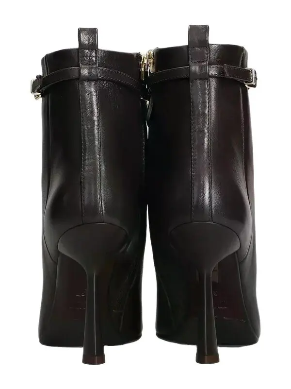 CHANTAL Buckled Leather Ankle Boots - Brown