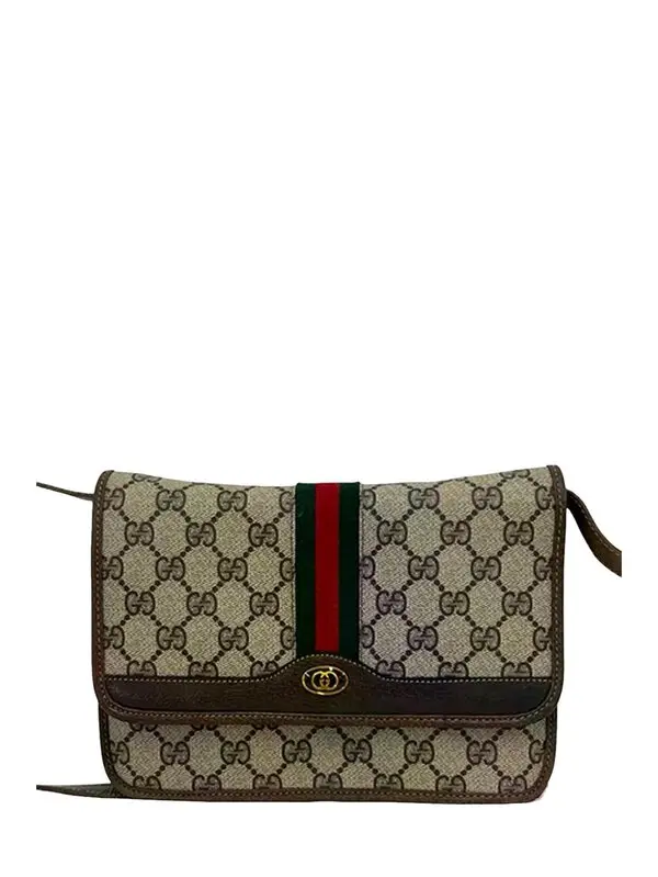 Gucci Gg Supreme Monogram Web Crossbody Bag - Neutrals