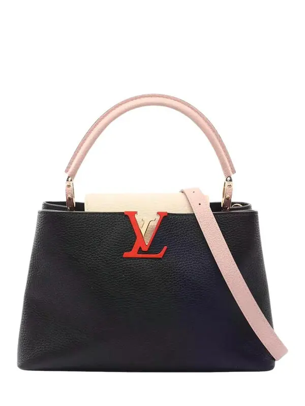 LOUIS VUITTON Taurillon Capucines Pm Satchel - Black
