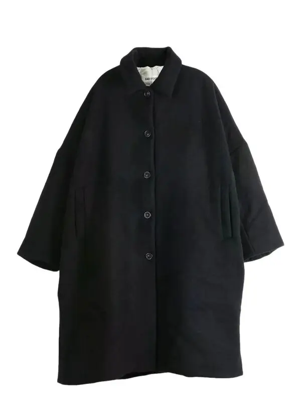 CASEY CASEY Oversized Cashmere Button-up Coat - Black