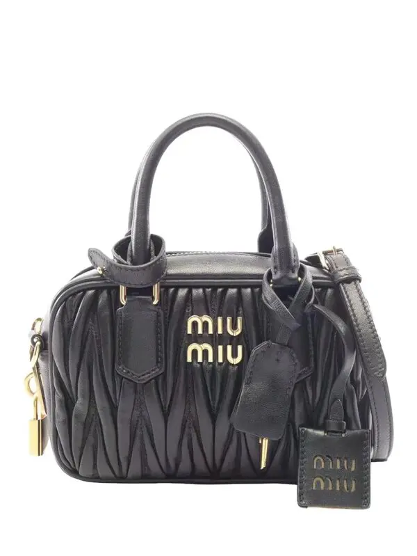 Miu Miu Small Matelassé Nappa Arcadie Satchel - Black