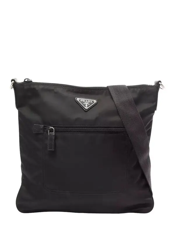 Prada Tessuto Zip Top Crossbody Bag - Black