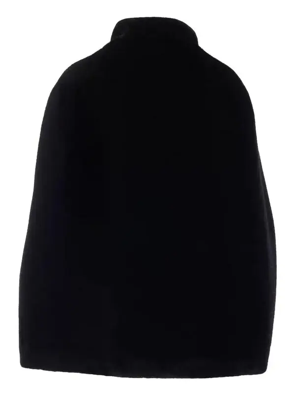 VALENTINI 1972 Faux Fur Scarf Detail Jacket - Black