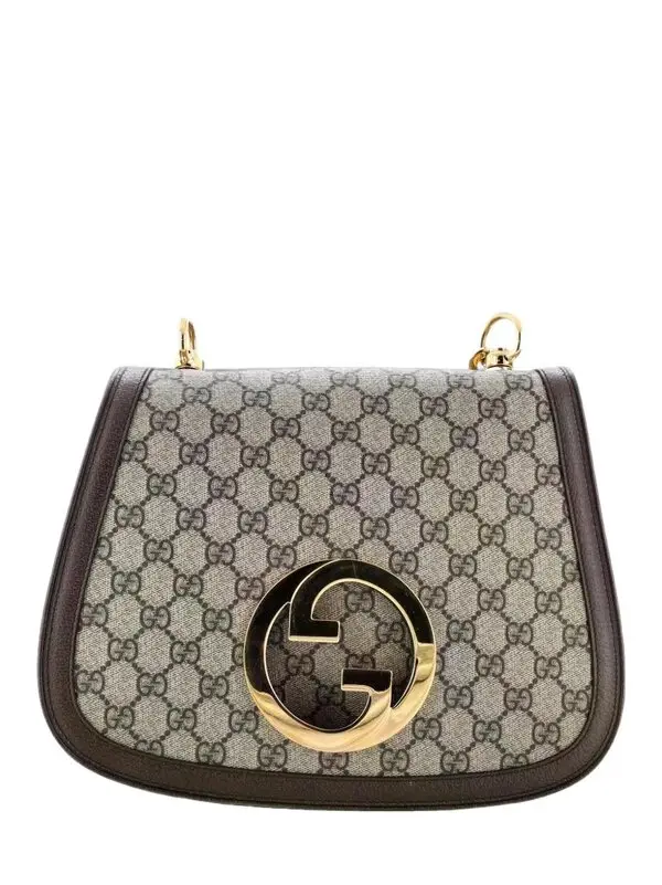 Gucci Blondie Nm Top Handle Bag Gg Coated Canvas Medium Satchel - Brown