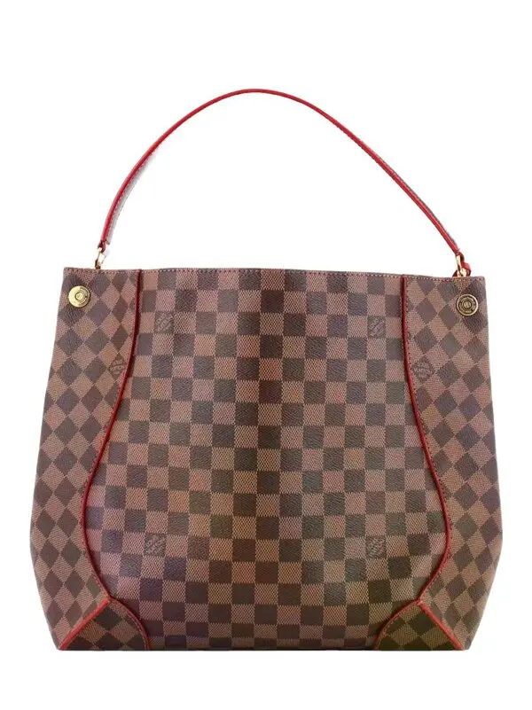 LOUIS VUITTON Caissa Damier Leather Hobo Bag - Red