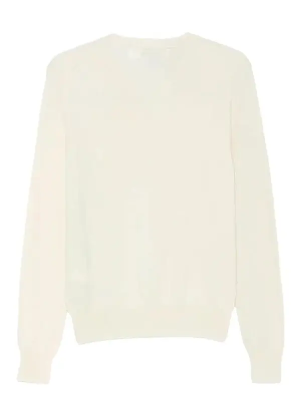 Play Comme Des Garcon V-neck Sweater With Heart Patch - White