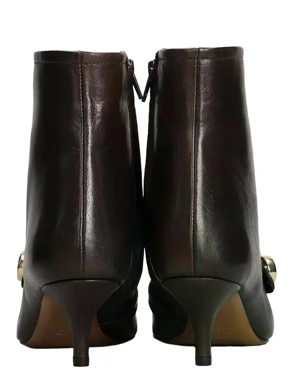 Roberto Festa Leather Ankle Boots With Fringe Detail - Brown