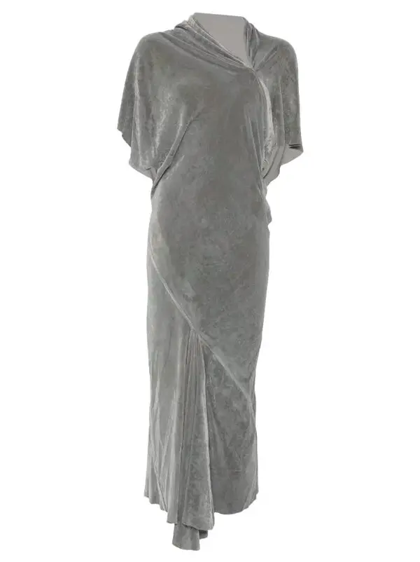 Rick Owens Asymmetrical Velvet Dress - Grey