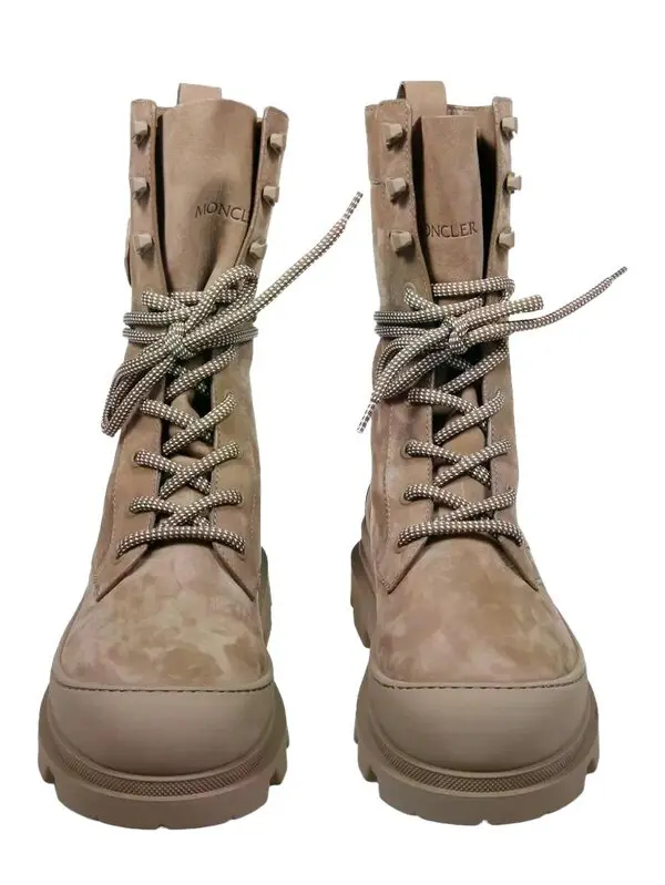 Moncler Vera Lace-up Logo-patch Boots - Green