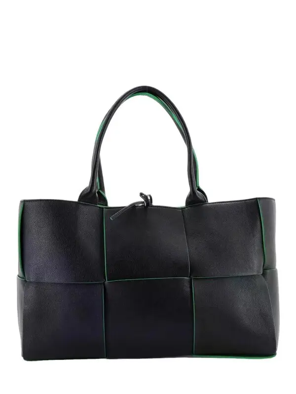 Bottega Veneta Arco Maxi Intrecciato Leather Tote Bag - Black