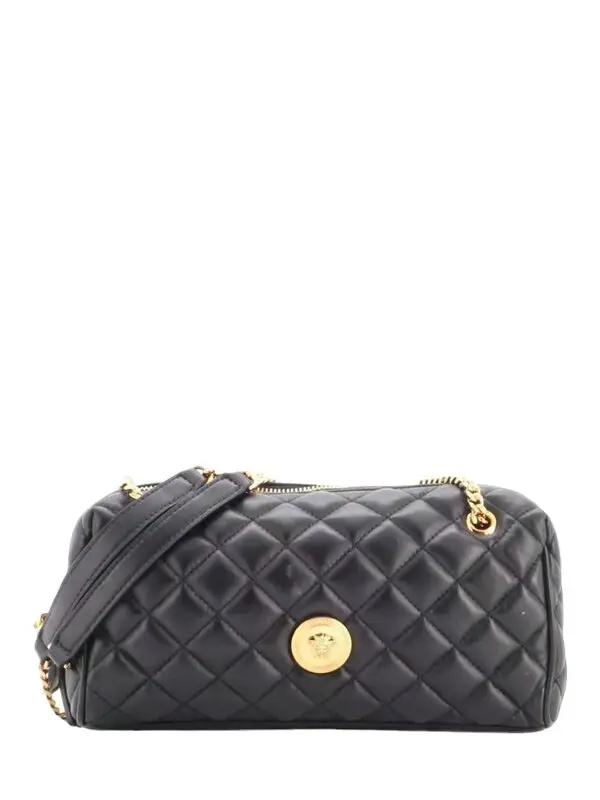 Versace Quilted Leather Shoulder Bag - Black