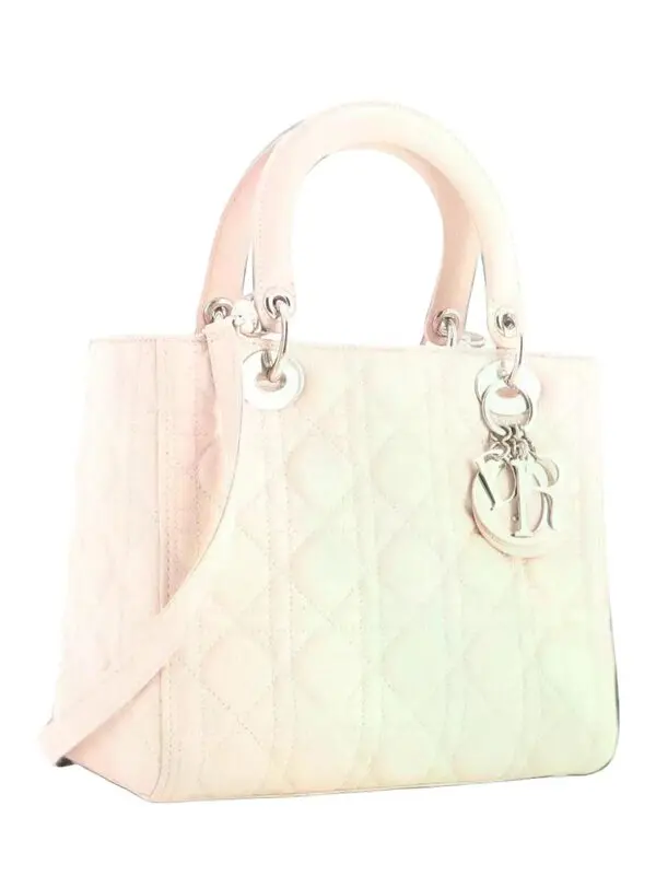 Dior Lady Nm Bag Cannage Quilt Grained Lambskin Satchel - Neutrals